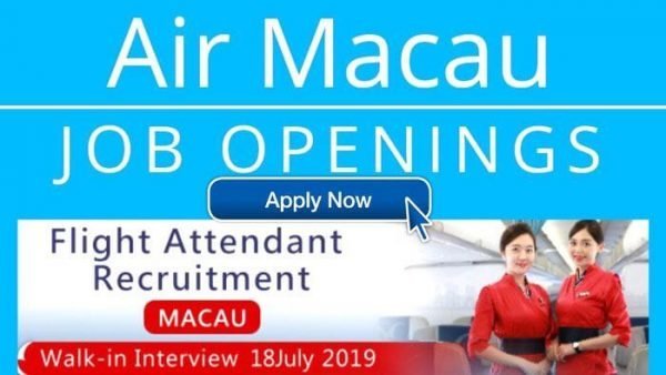 Air Macau Jobs For Cabin Crew In FEB 2026 All Nationality